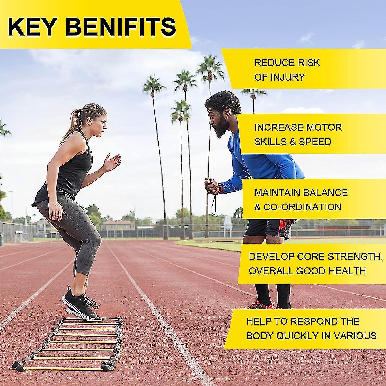 6M 20ft Training Ladder Agility Speed Training Ladder 12 Rungs Fitness ...