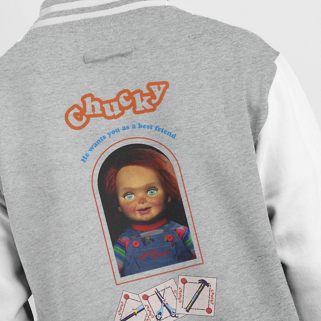Chucky Han vill ha dig som en bästa vän Men' s Varsity Jacket | Fruugo SE