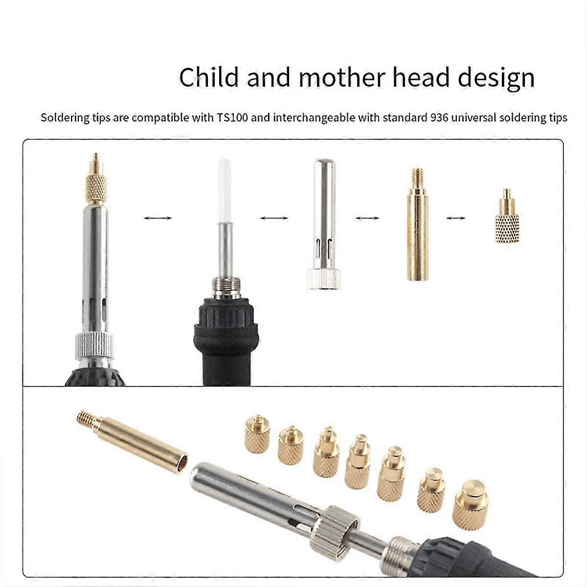 Heat Insert Nut Iron Tip TS100 Soldering Iron Tip Insert Internal ...