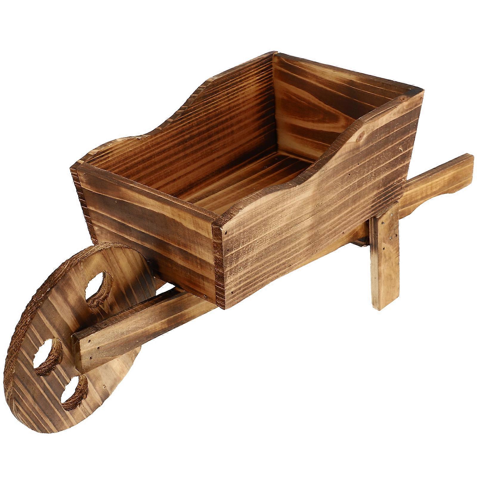 White Monitor Mount Wooden Cart Flowerpot Mini Succulent Pot Succulent ...