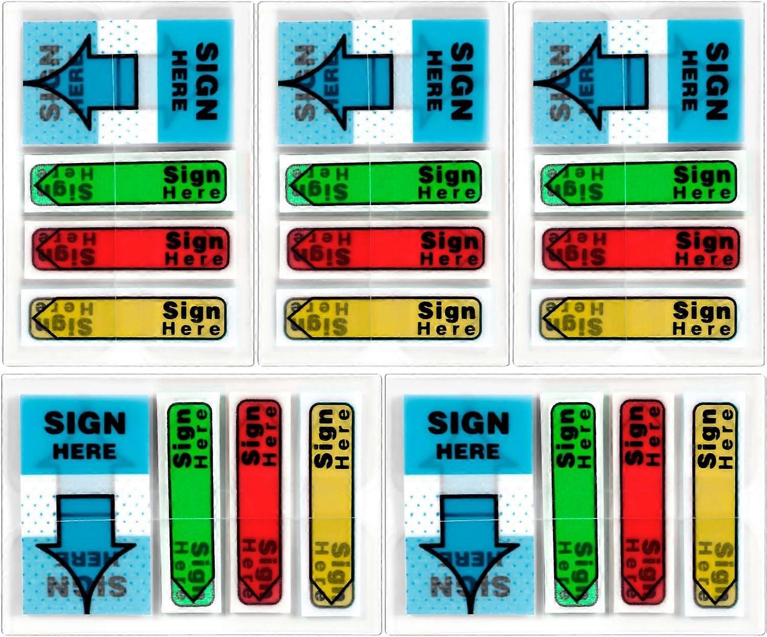 500pcs Sign Here Tabs, Sign Here Flags Adhesive Sign Here Stickers Sign ...