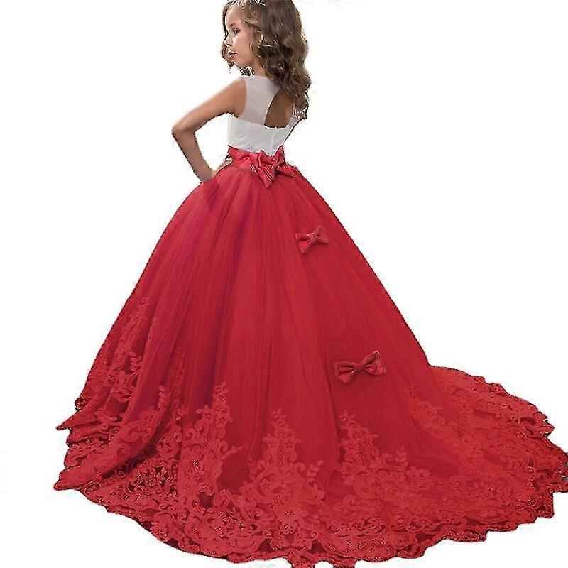 Girls lace dress elegant princess long gown kids dresses for girls ...
