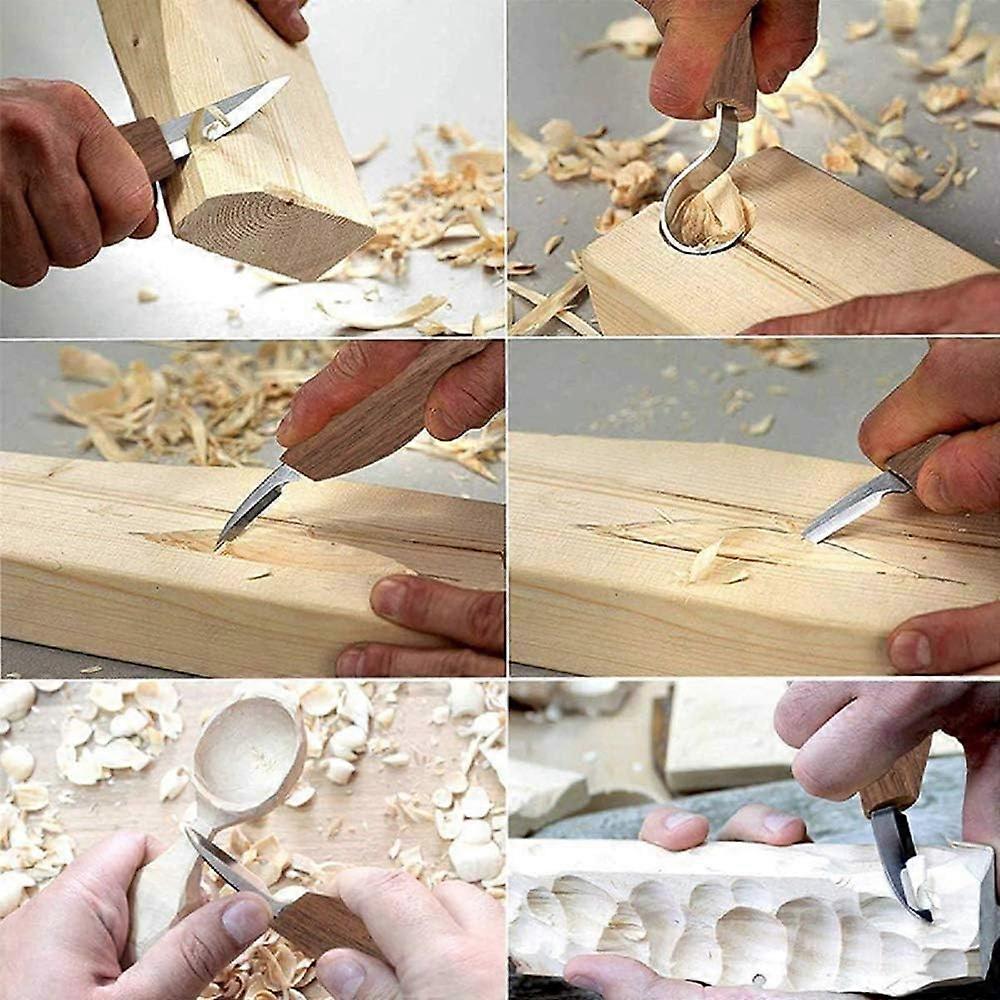 12-in-1 Wood Carving Kit with Detail Wood Carving Knife, Whittling ...