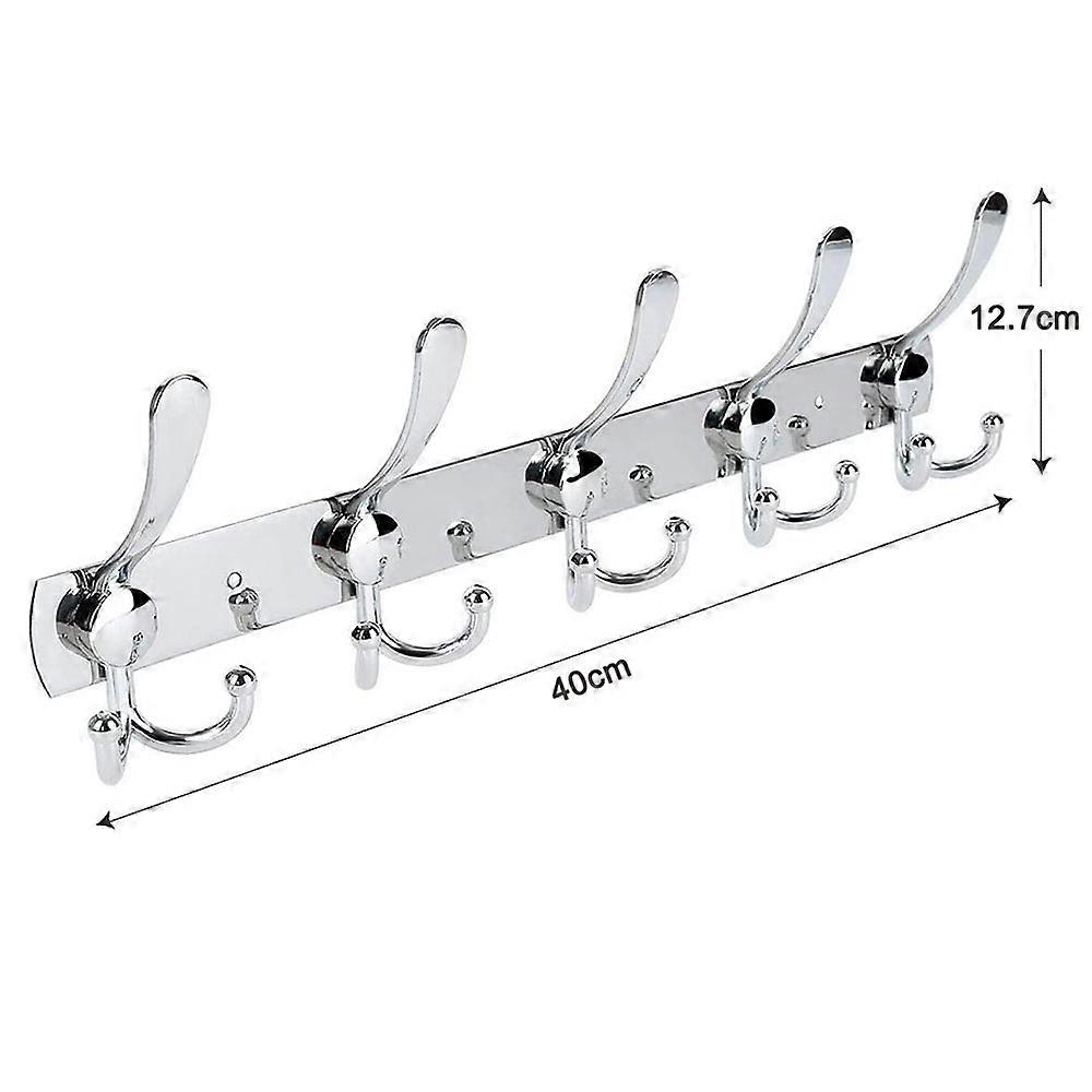 Coat Rack Wall Mounted Long,5 Tri Hooks for Hanging Coats, Coat Hooks Wall Mounted,Wall Coat ...