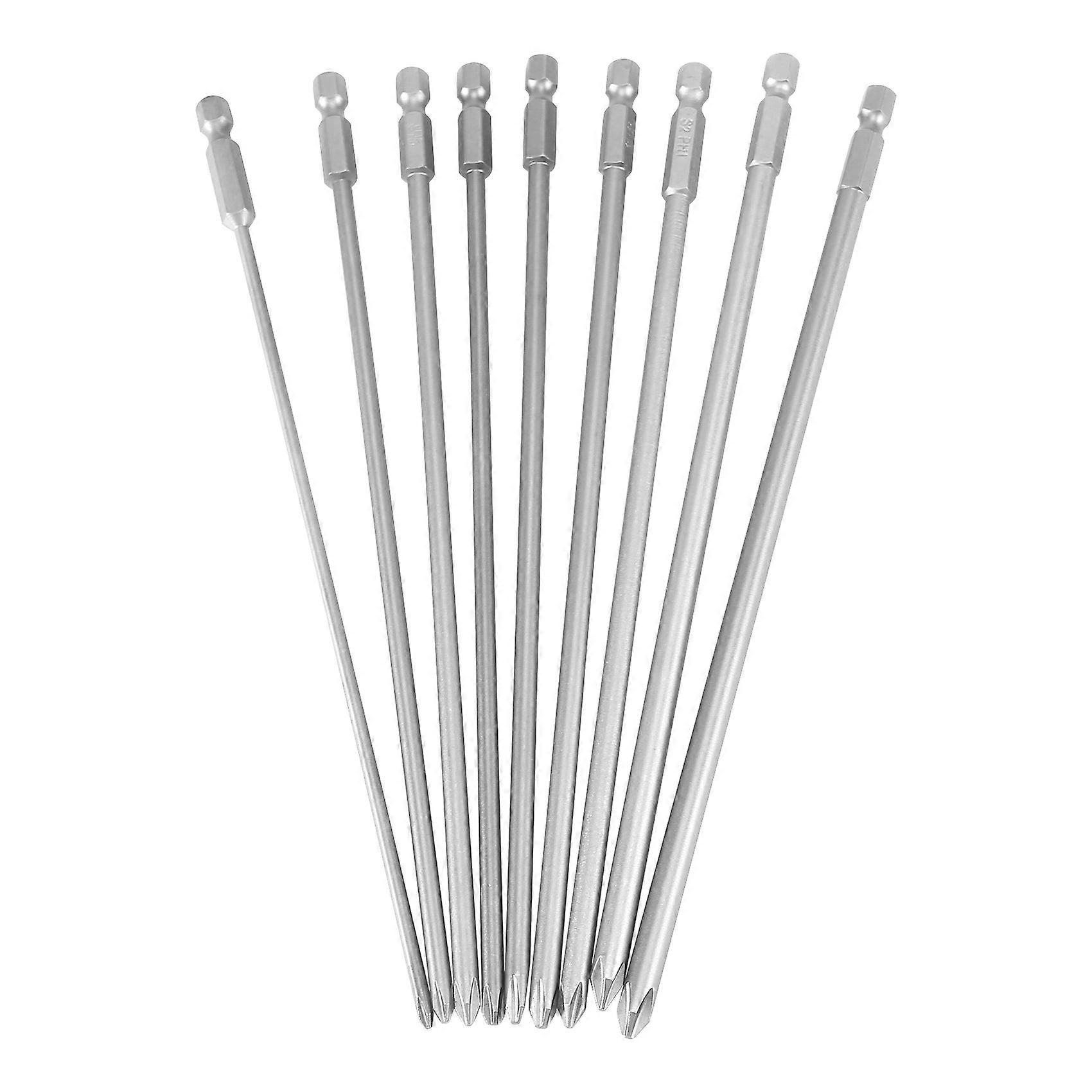 9Pcs 1/4 Inch 200Mm Ph1 Ph2 Magnetic Long Hex Head Screwdriver Bits S2 ...