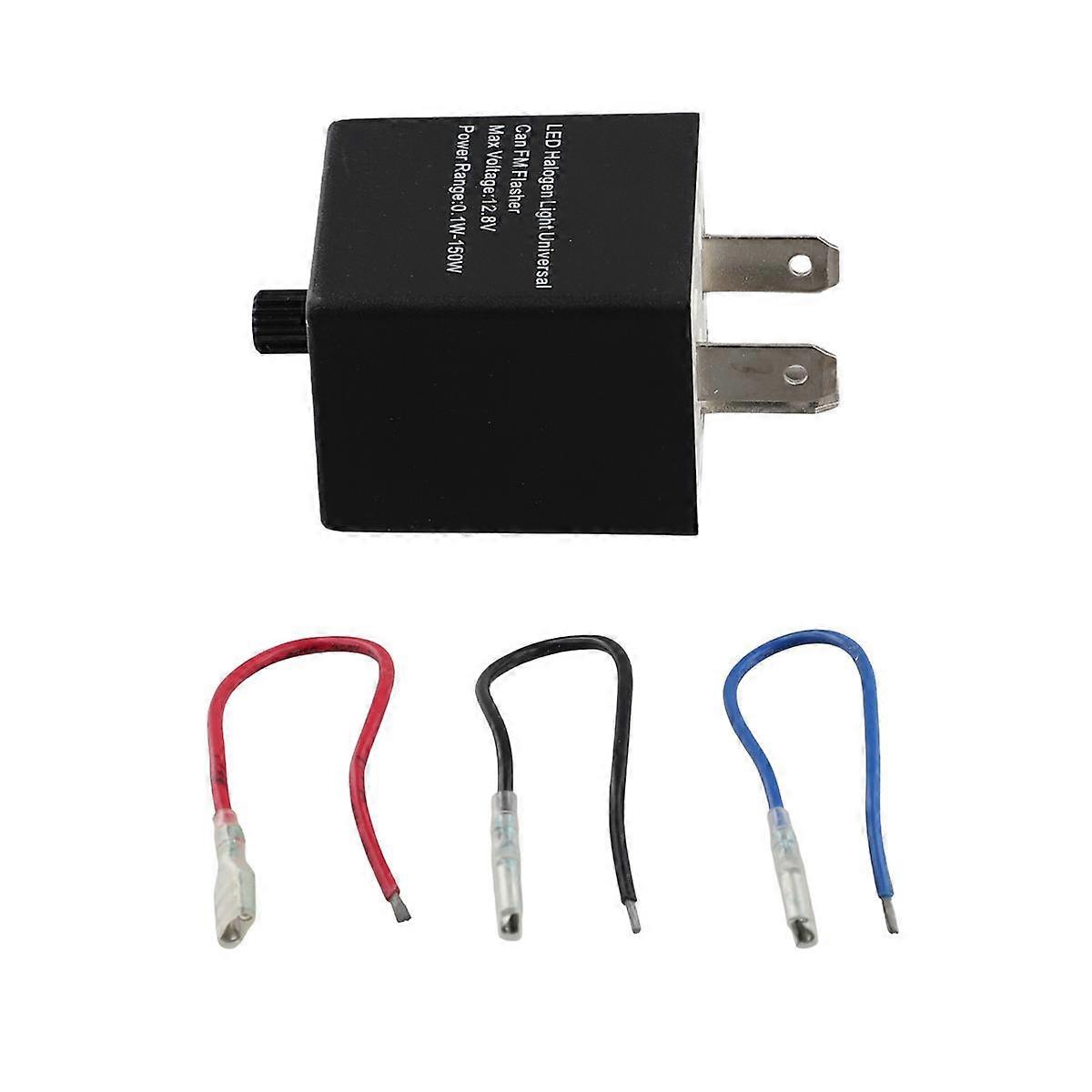 LED Flasher Relay, 12V 3-PIN Adjustable LED Flasher Relay Turn Signal ...