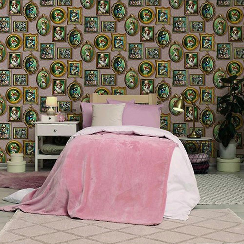 Holden Decor Regal Beasts Pink Wallpaper 13793 | Fruugo UK