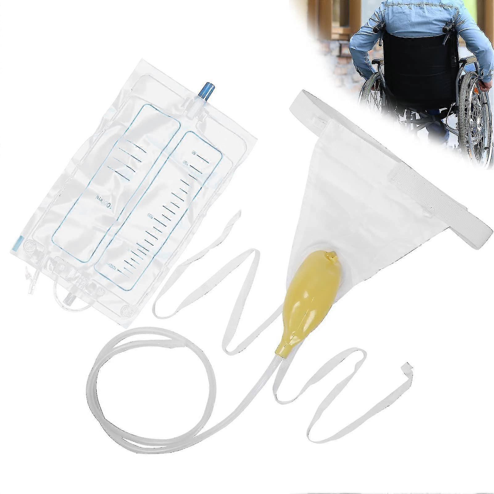 1000ml Collection Urine Bag, Men Urinal Male Urination Device Funnel ...