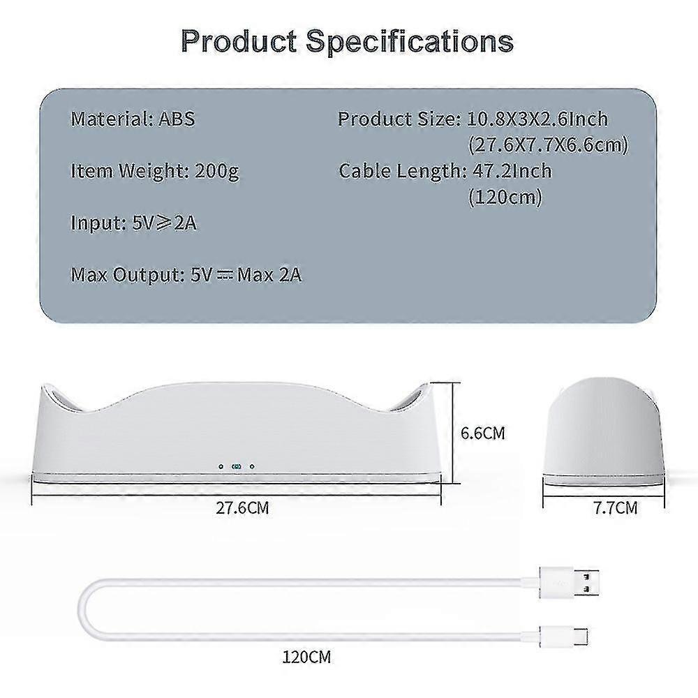 Charging Dock Set For Oculus Quest 2, Usb-c Link Cable, 2 Rechargeable ...