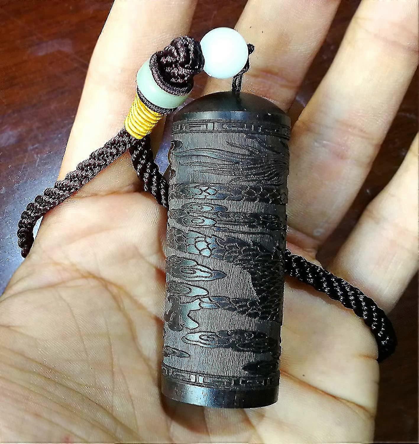 Ebony Blackwood Snuff Bottle Portable With Metal Spoon Snorting Snorter ...