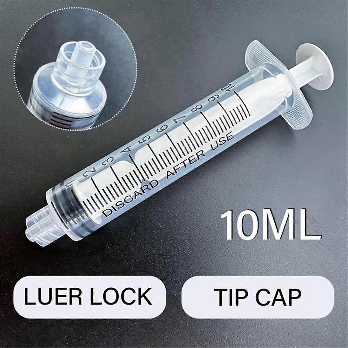 10ML Luer Lock Syringe 4 Pack Plastic Sterile Syringes Without Needle ...