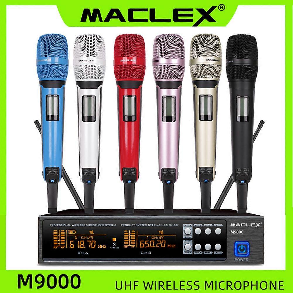Maclex Karaoke Stage Performance Home KTV SKM9000 M9000 UHF Professional Wireless Dual ...