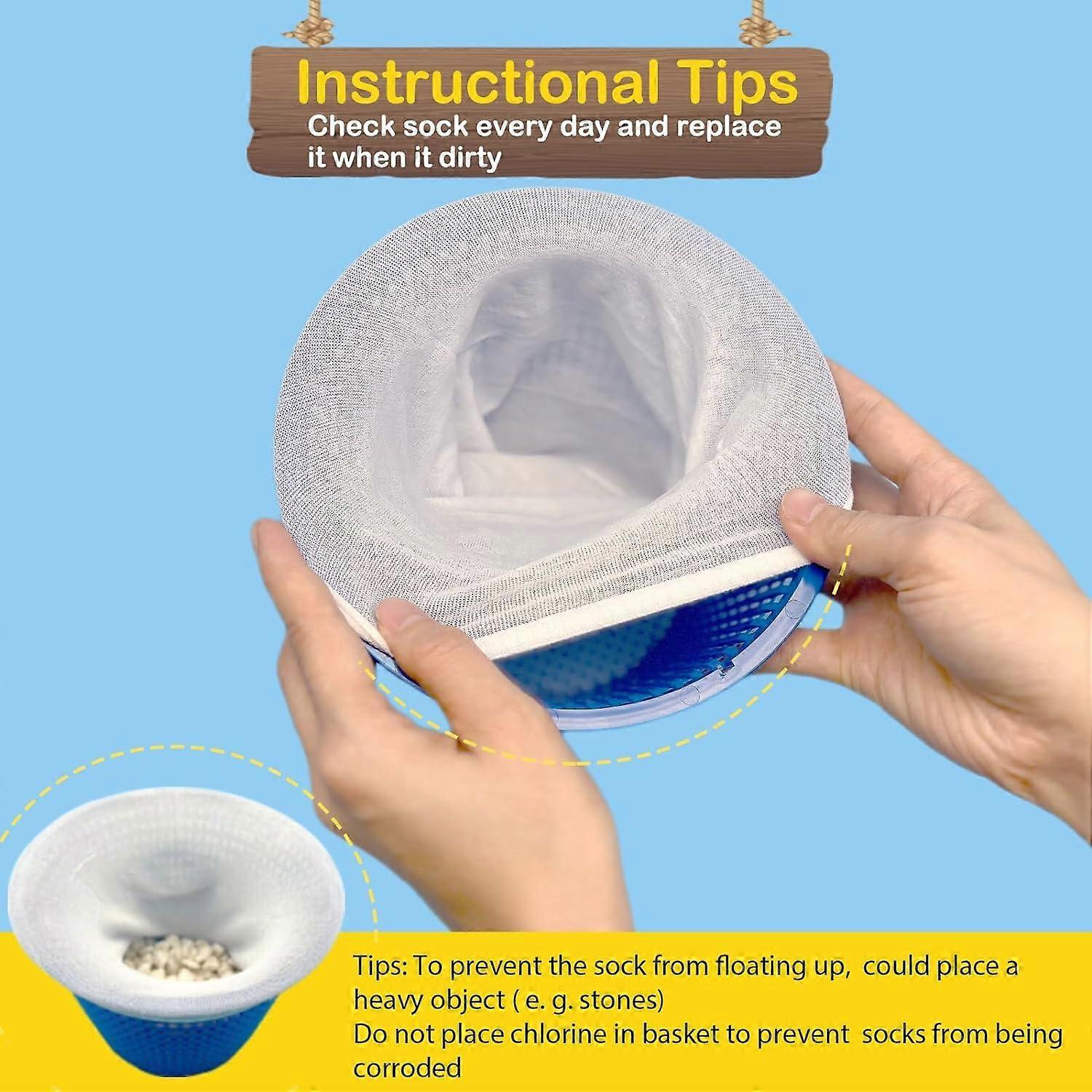 50 Pack Pool Filter Socks for Pool Skimmer, Pool Skimmer Socks for ...