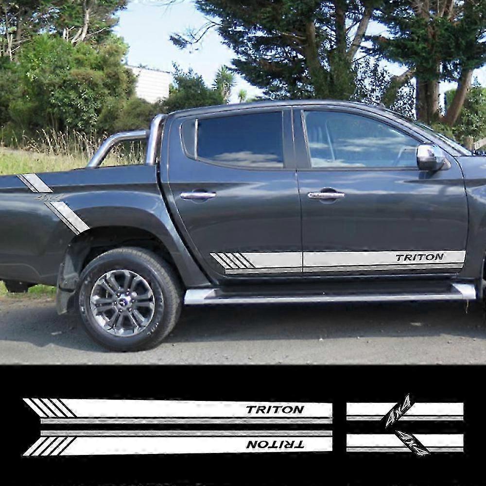 4Pcs Car Stickers Side Door Rear Trunk 4X4 Stripe Graphics For ...
