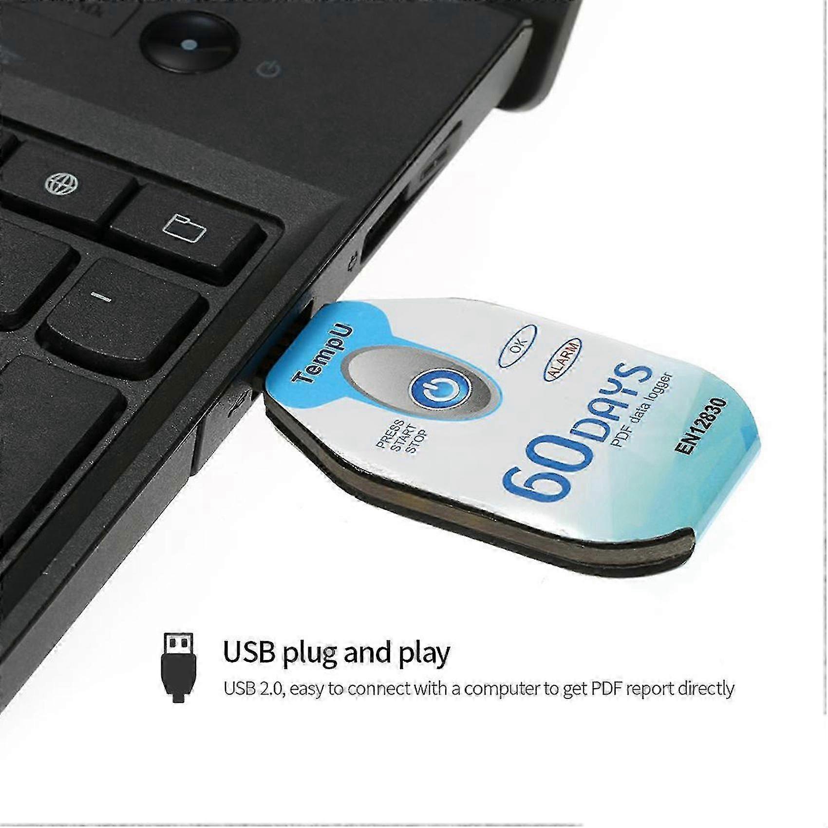 Temperature Data ，USB Temperature Data Logger 60 Days Waterproof PDF Disposable Cold Chain ...