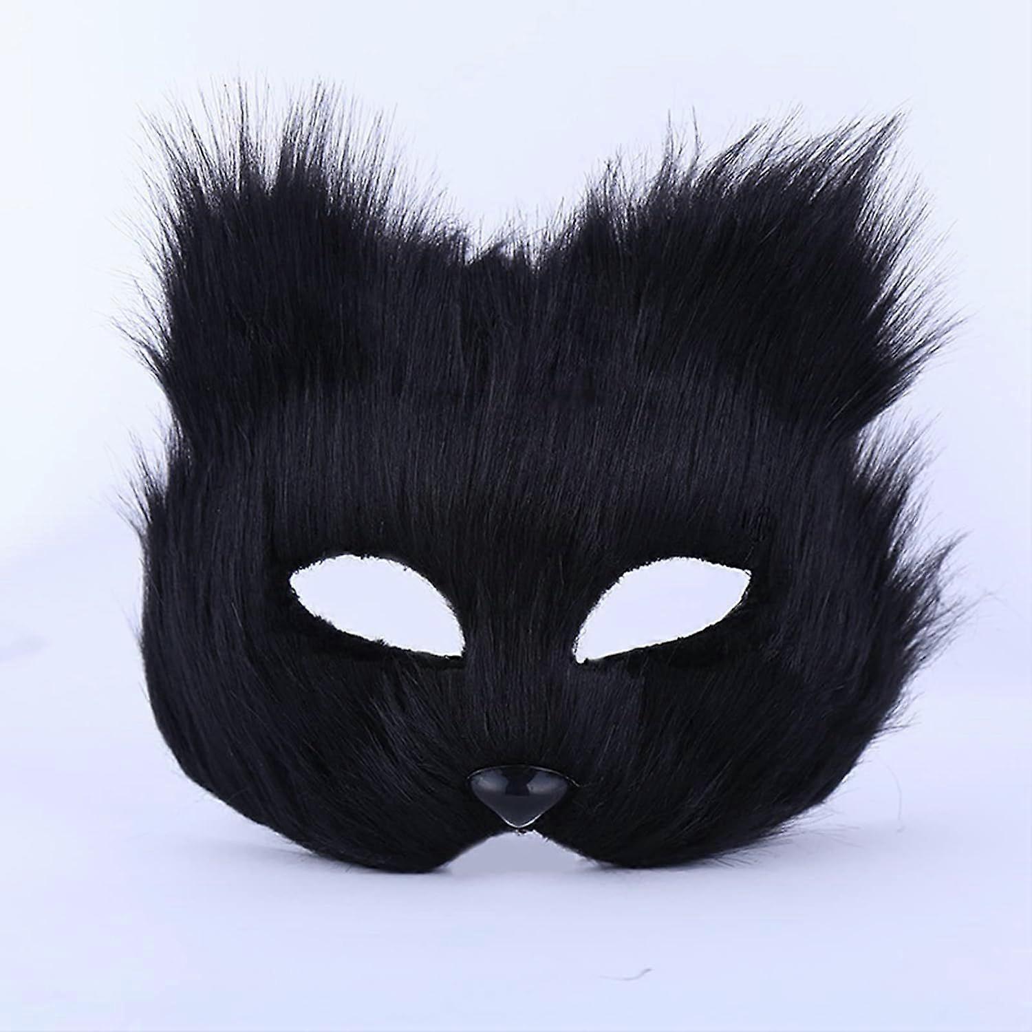 Furry Fox Mask Halloween Cosplay Mask, Party Cat Mask Easter Carnival ...