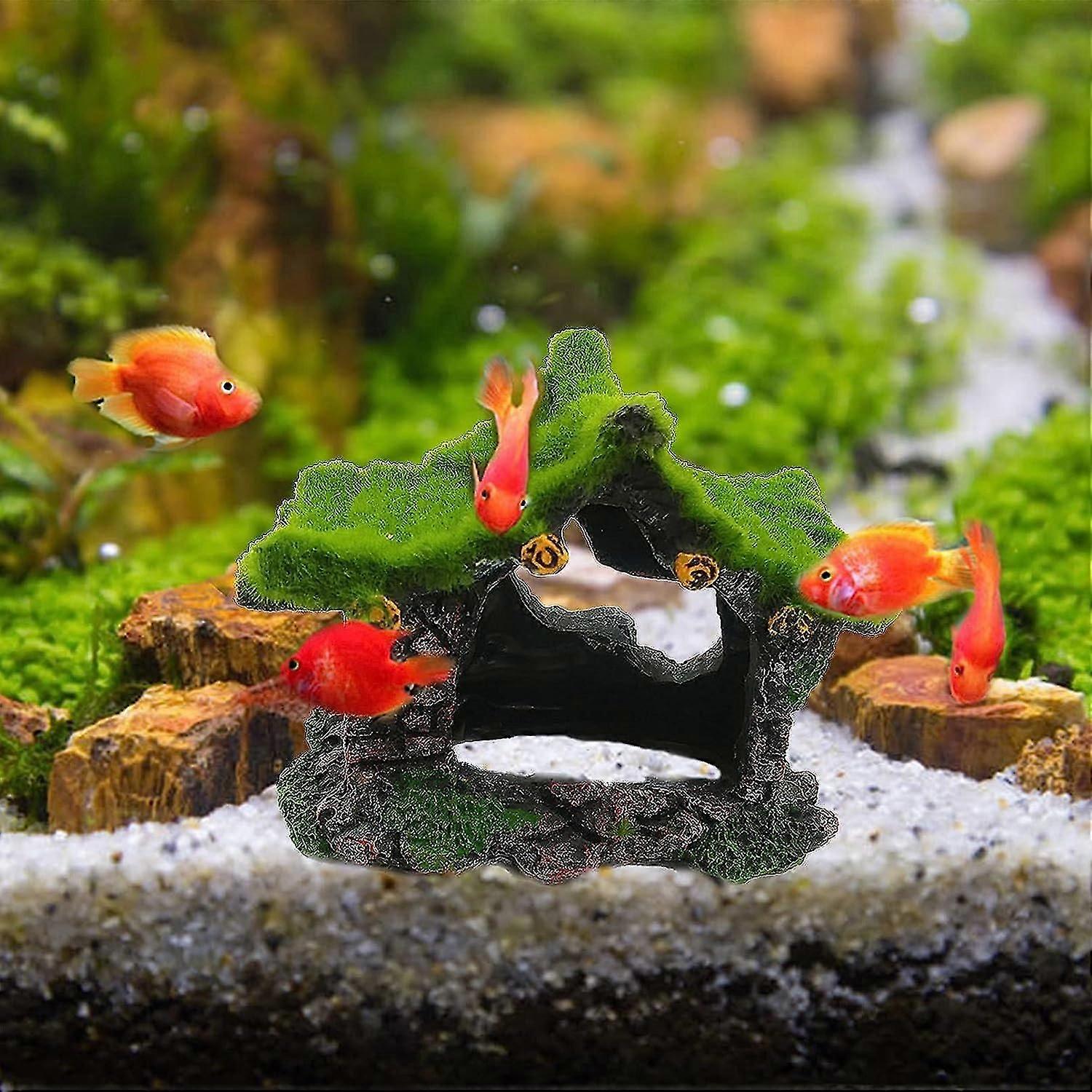 Aquarium Decoration House Resin Hollow Hideout House, Betta Fish Log ...