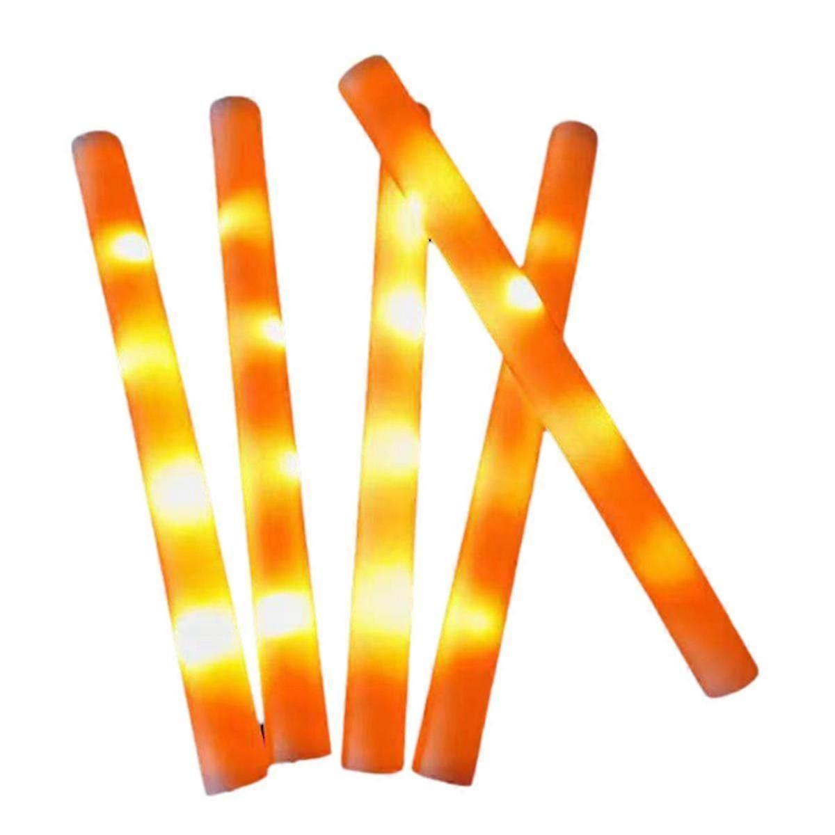 Orange LED Foam Sticks - Glitter Light Sticks Party Supplies for Kids ...