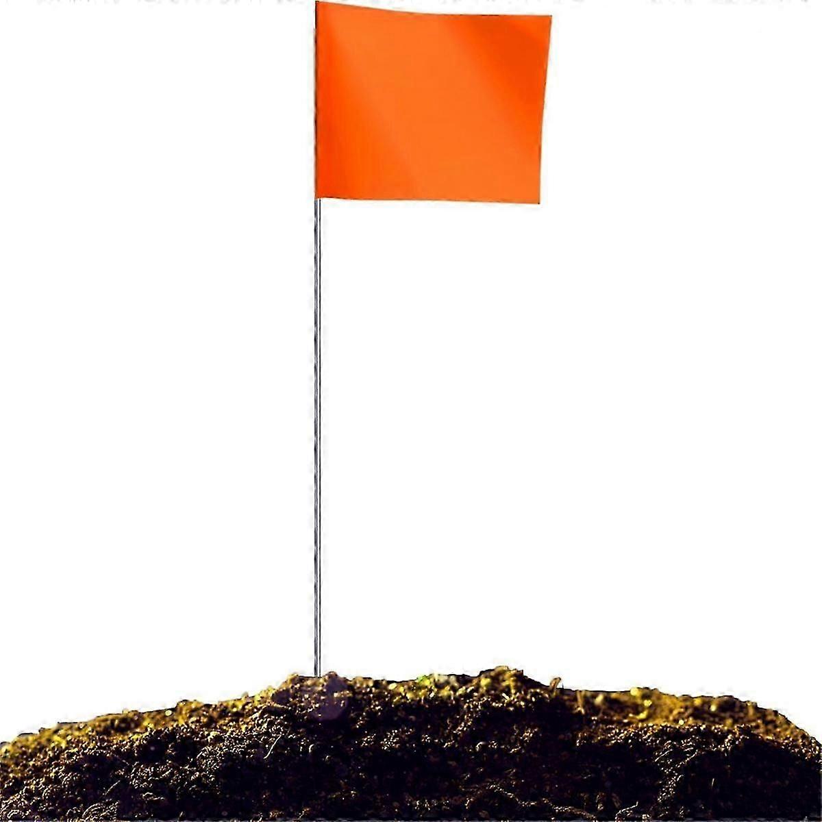 50Pack Marking Flags, Orange Yard Flags 15x4x5Inch, Marker Flags, Lawn Flags Markers, Irrigation ...