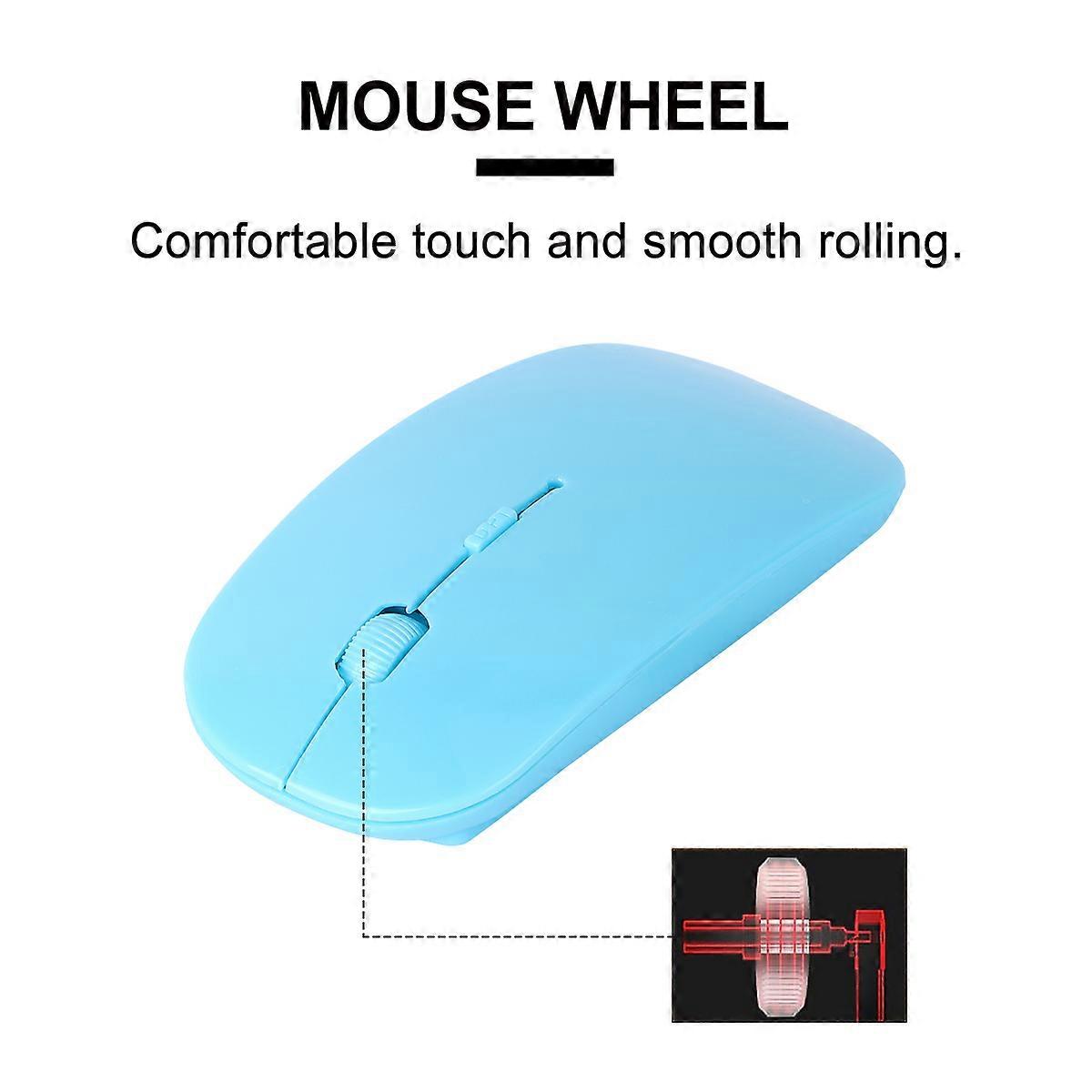 2.4G Ergonomic Flat Wireless Mouse with USB Receiver for PC Laptop (Blue) | Fruugo ZA