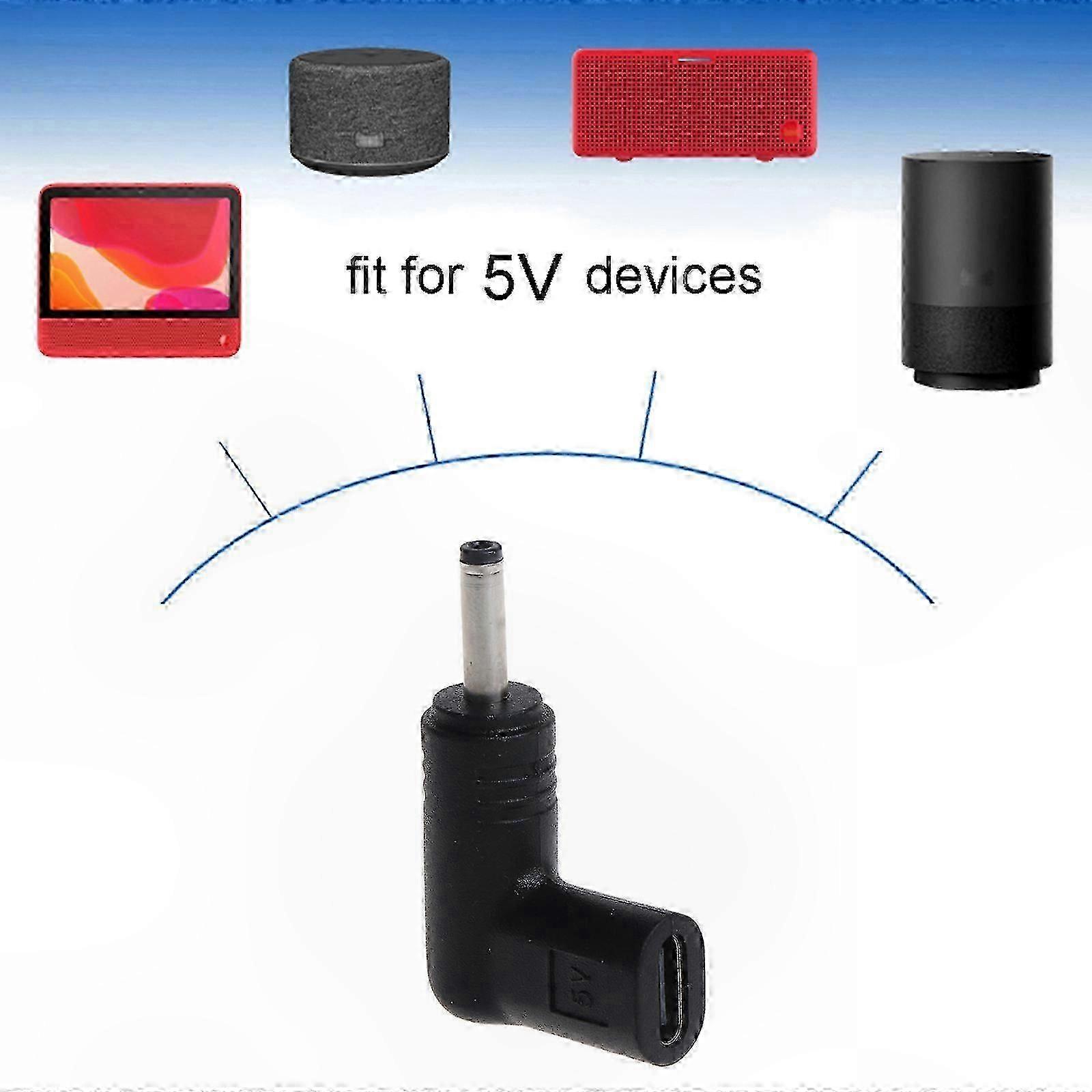 Right Angle DC Power Adapter: Type C Female to 3.5x1.35mm Male Plug ...