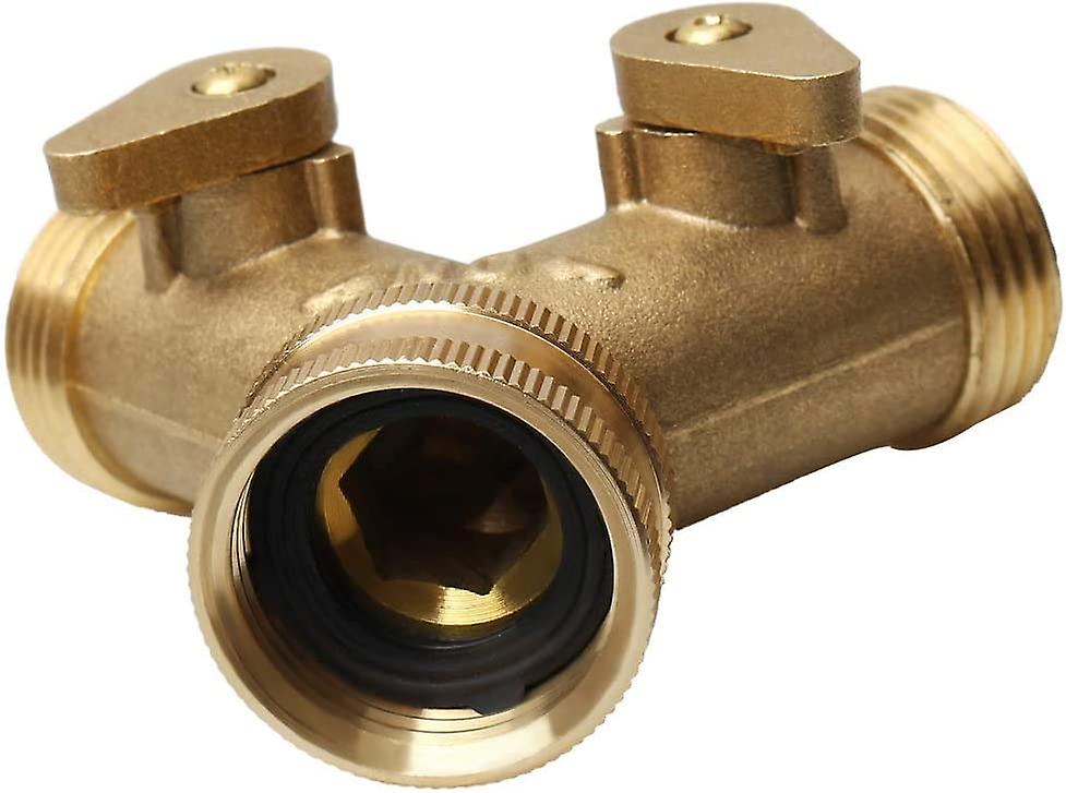 3/4" Tap Y Splitter, Brass Manifold Garden Tap Y Valve 2 Way Brass Tap ...