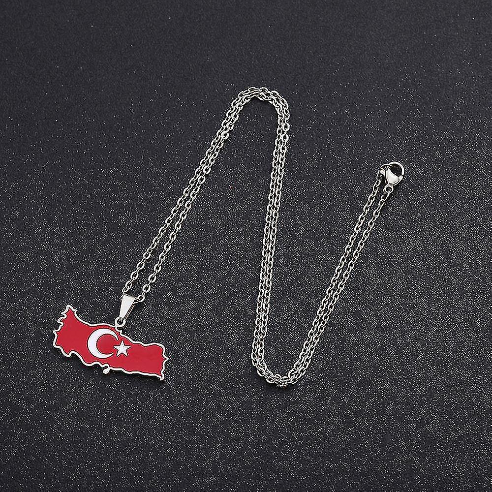 Women's Necklace, Turkey Map Pendant Stainless Steel Necklace ...