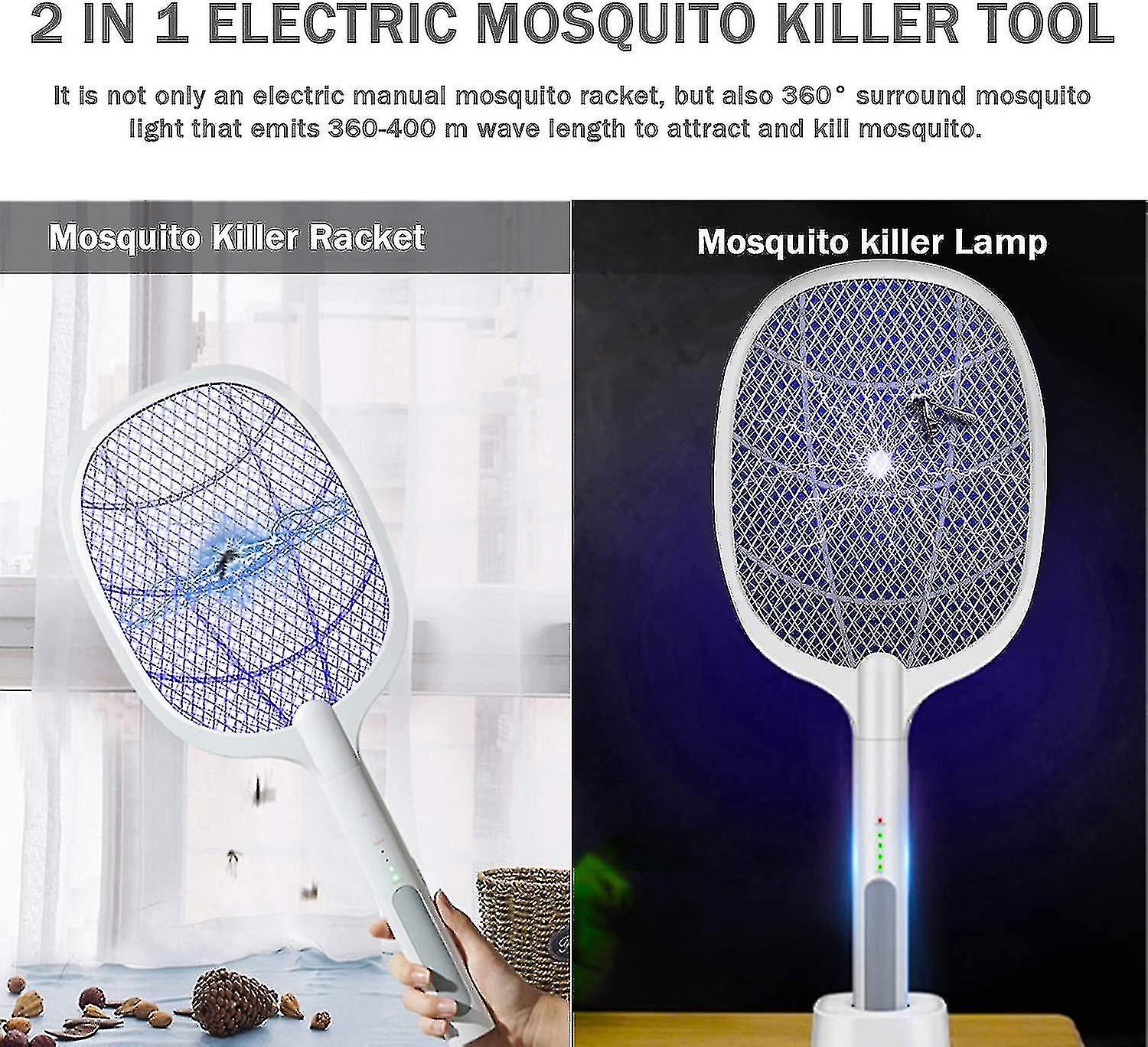 Electric Fly Swatter,usb 2 In 1 Mosquito Killer Racket,3-layer Mesh,21. ...
