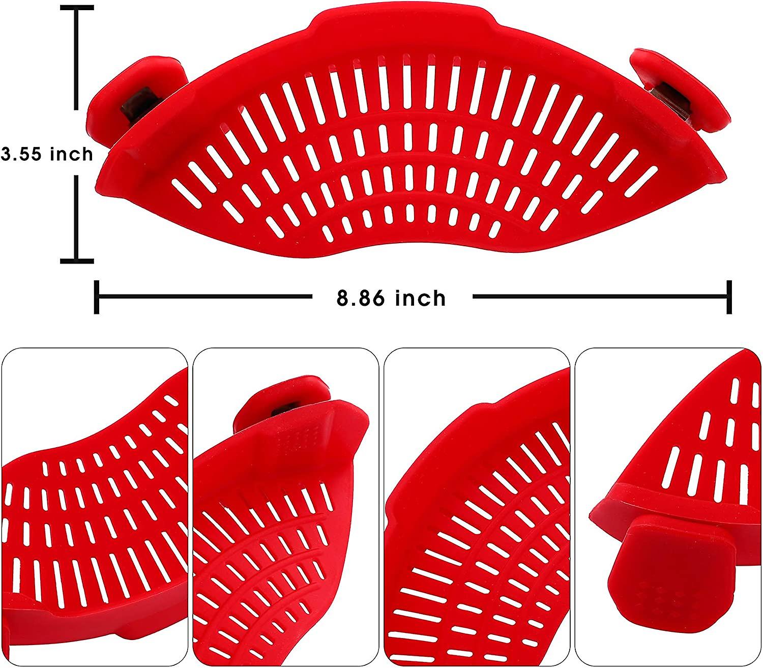 Clip-On Strain Strainer,kitchen Food Strainers Heat Resistant Silicone ...