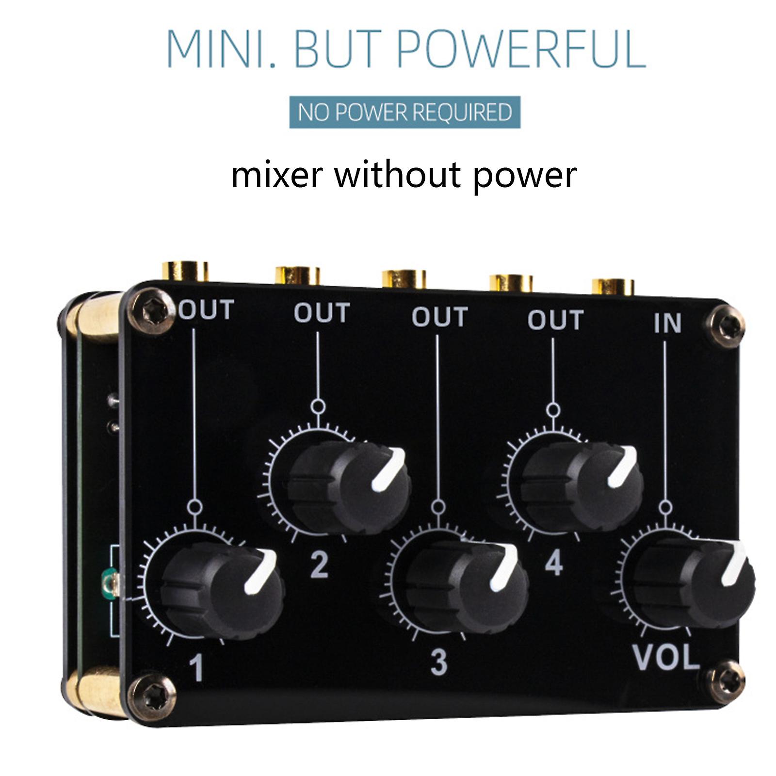 Stereo Mini Mixer 4 Channel Mini Audio Mixer Audio Stereo Passive Mixer ...