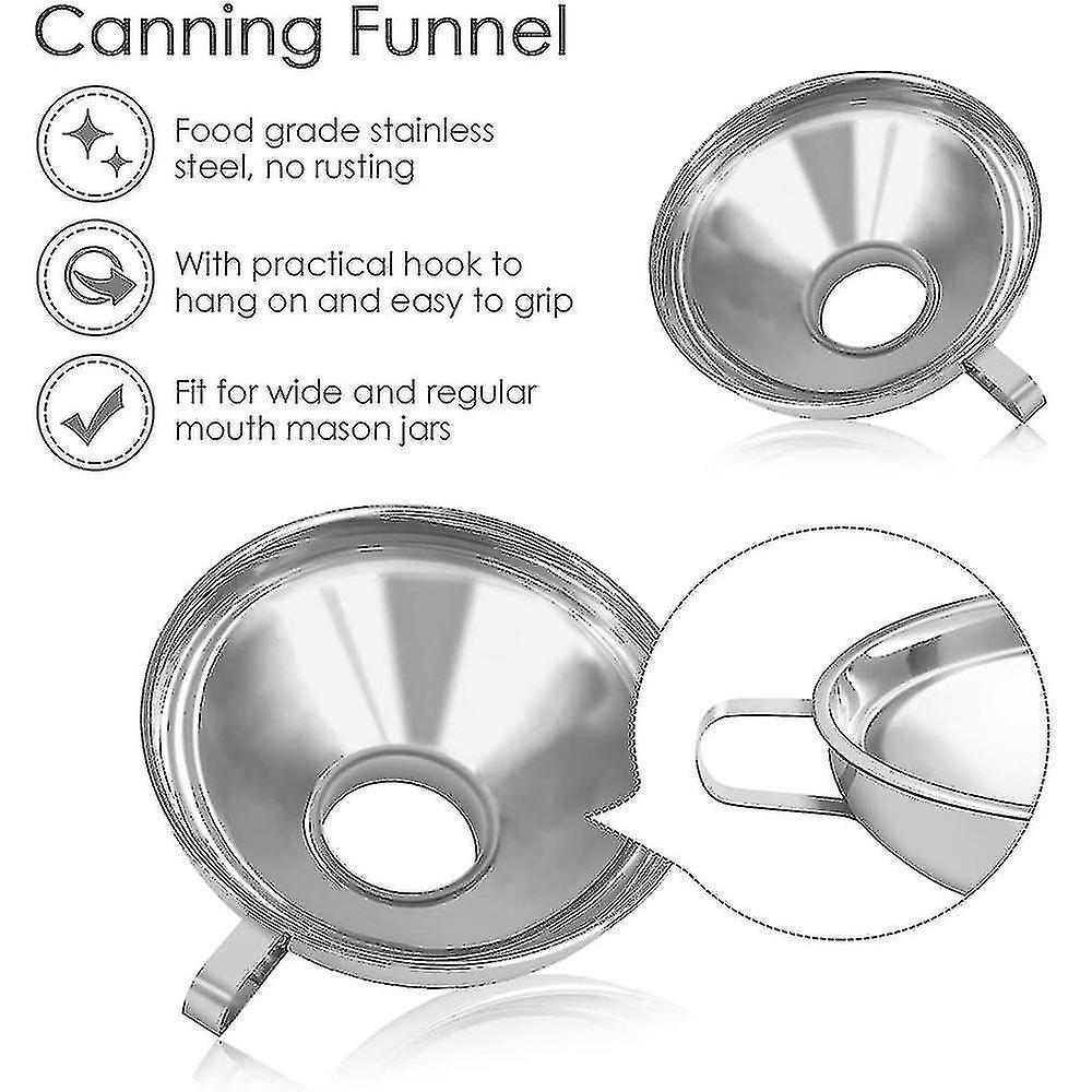 Funnel, 2 Pack Less Steel Funnel Kit Funnel Mason Jar Funnel | Fruugo AU
