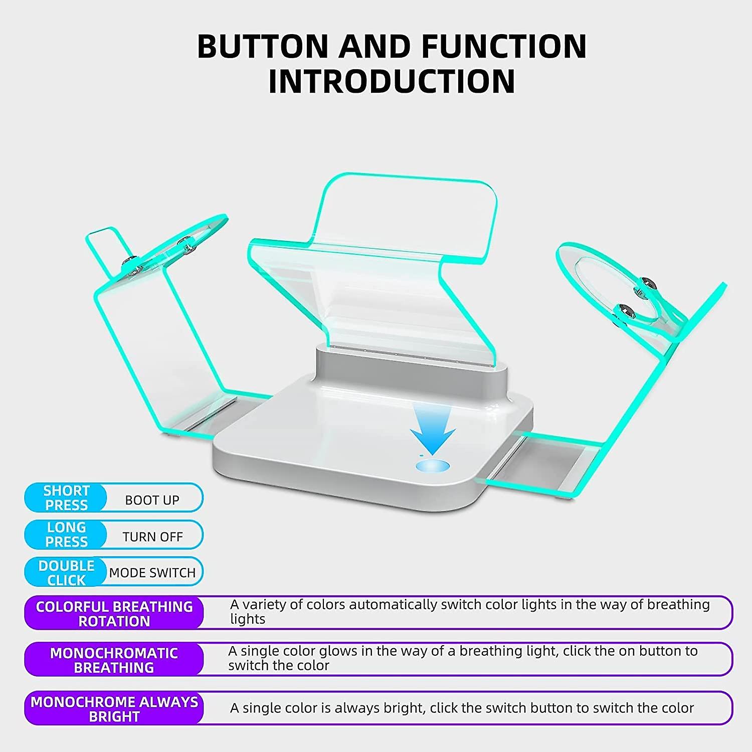 Charging Stand For Oculus Quest 2 Universal Meta Quest Controller Rgb ...