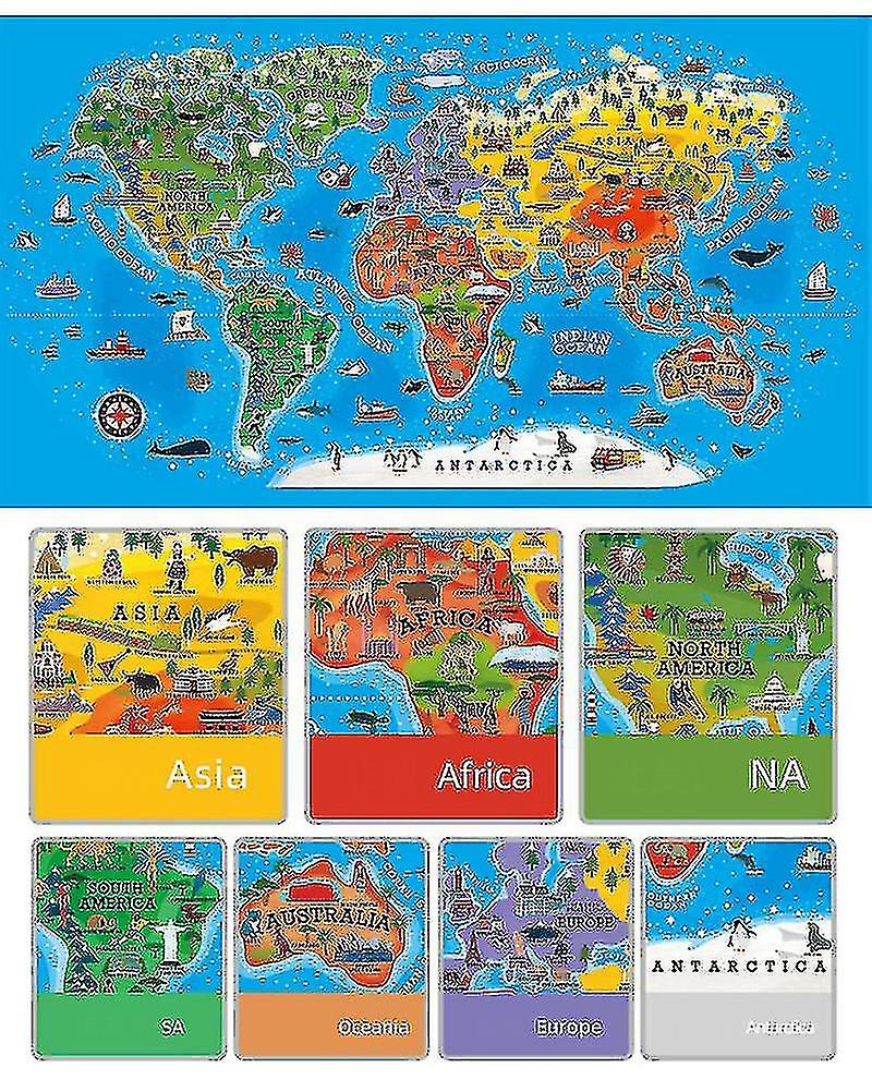 World Map Puzzles Games Children Toys Geography Jigsaw Globe Continents ...