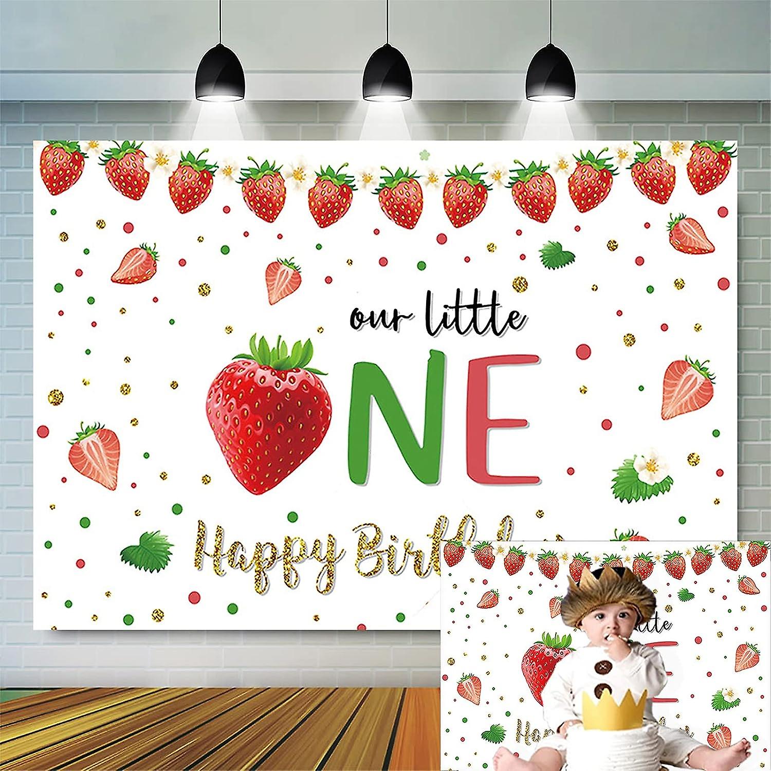 Strawberry Theme 1st First Birthday Party Decoration Backdrop ...