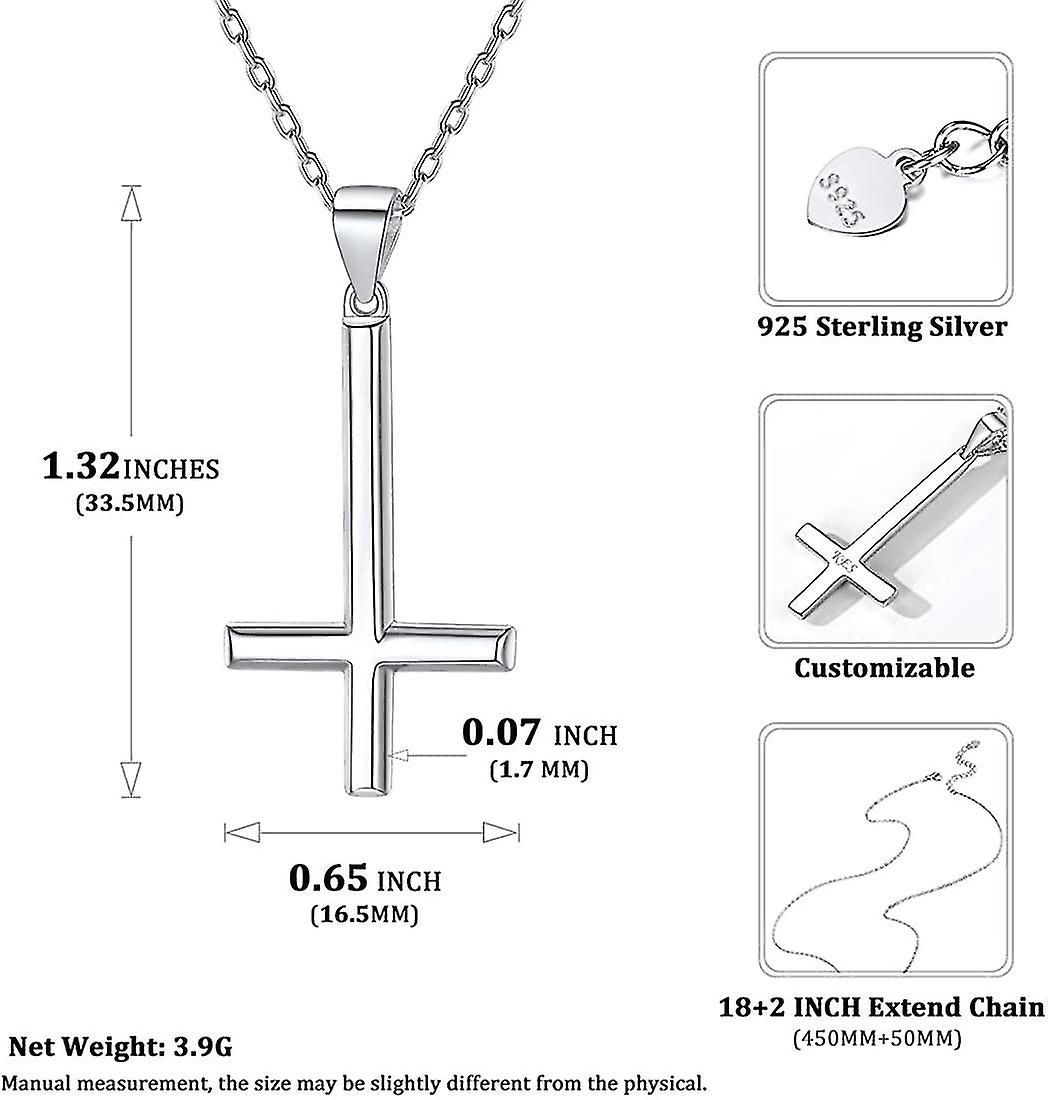 Pendant Cross Silver 925 For Men And Women-collier Inverted Cross ...