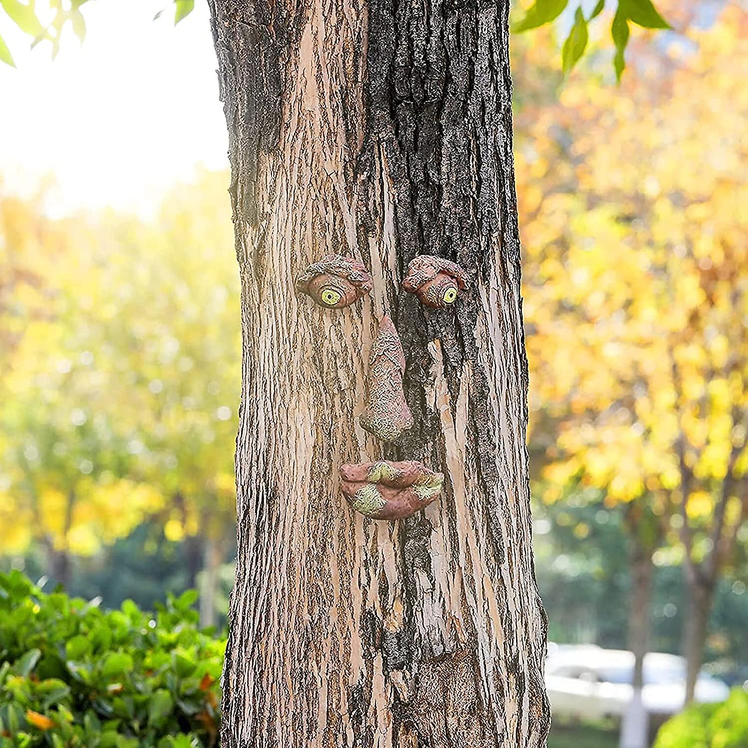 Garden Tree Face, Old Man Tree Face Decor, Whimsical Resin Hugger Tree ...