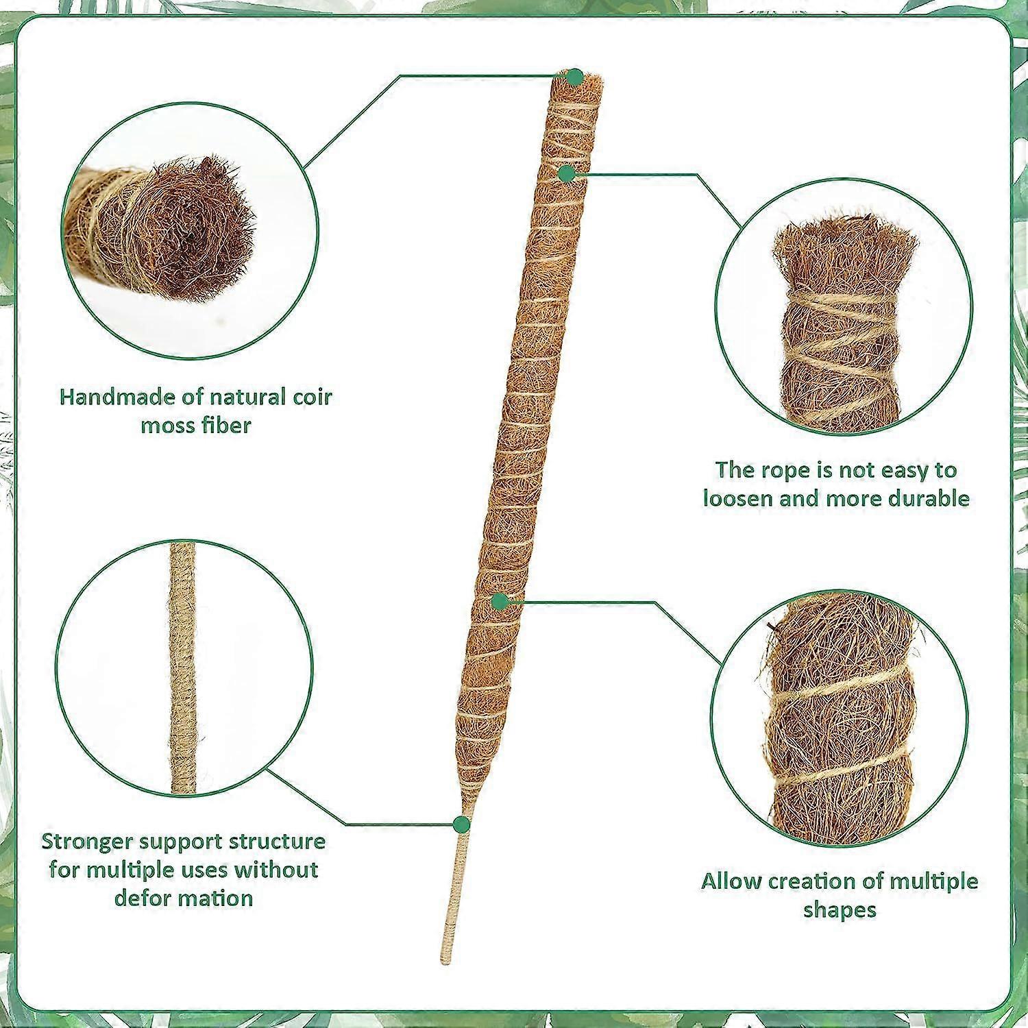 Moss Pole Hemp Rope Non-deformed Sturdy Easy to Install Absorption DIY ...