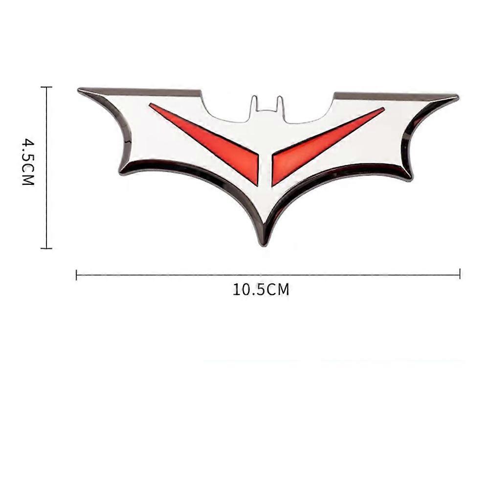 3D Chrome Metal White/Red Batman Auto car Emblem Sticker Badge logo ...