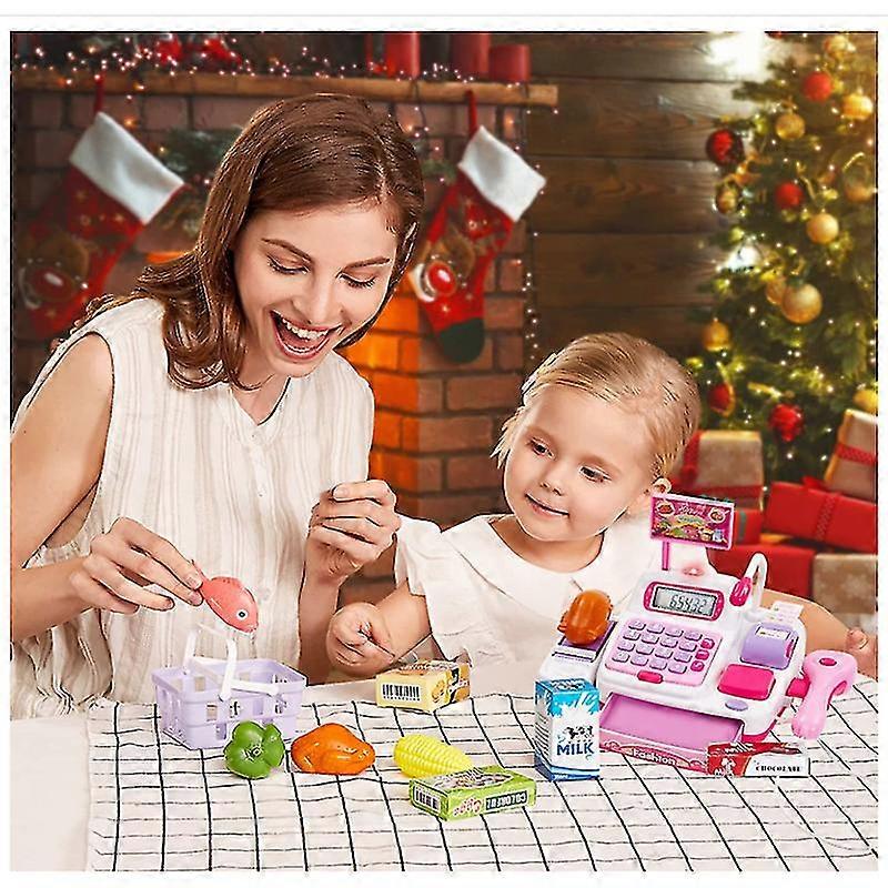 GYFDYM 34 Pcs Childrens Toy Till For 3 Year Old Boys/girls Pretend Cash ...