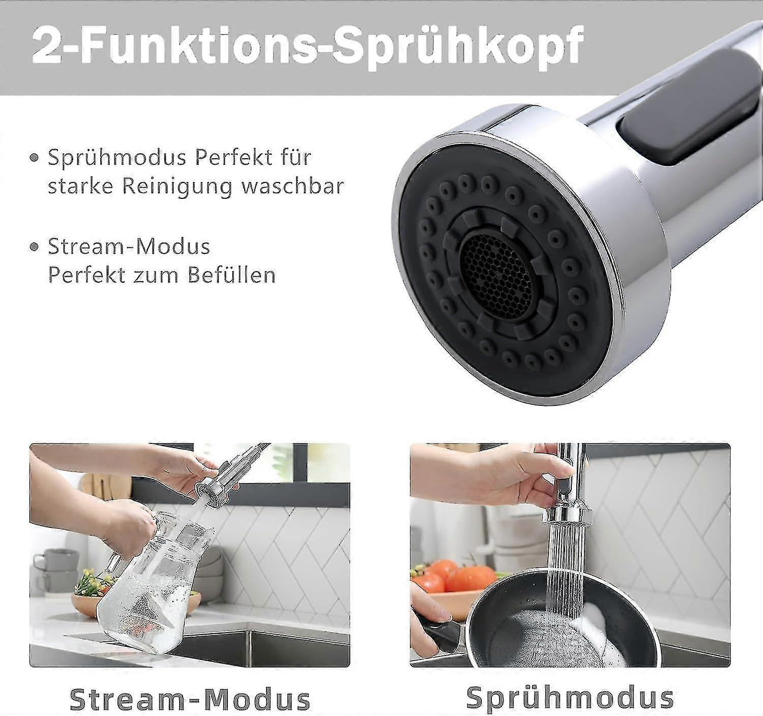 Kitchen Tap Chrome Tap Kitchen Tap With Spiral Spring 360 Swivel Sink ...