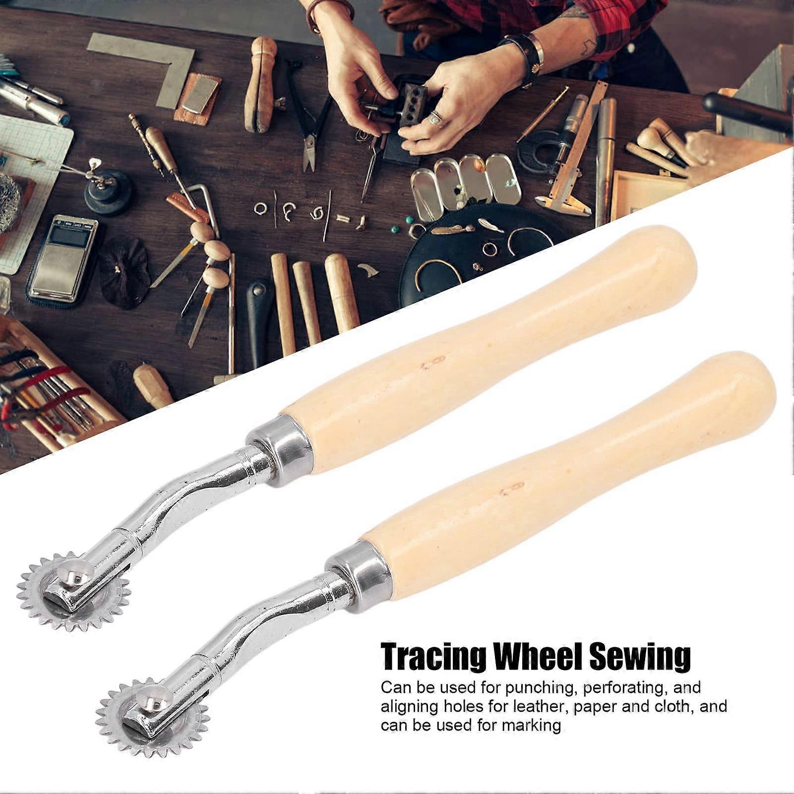 2PCS Tracing Wheel, Wood Handle Stainless Steel Needle Point Tracing ...
