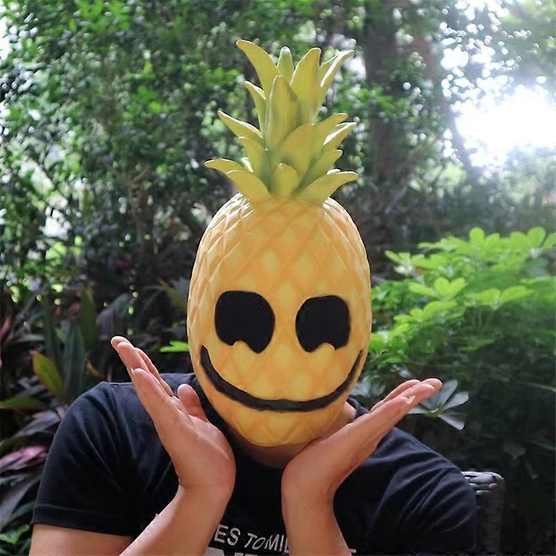 Pineapple Mask Novelty Halloween Cosplay Fruit Latex Mascara Full Face ...