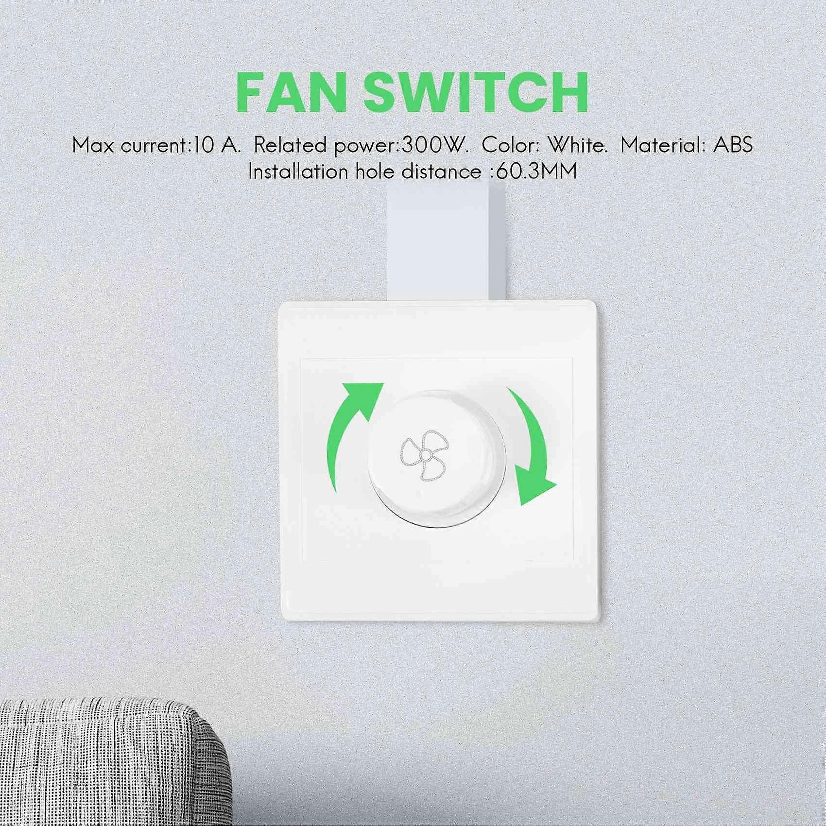 2Pcs Ceiling Fan Stepless Speed Governor Surface Mounted Fan Speed ...