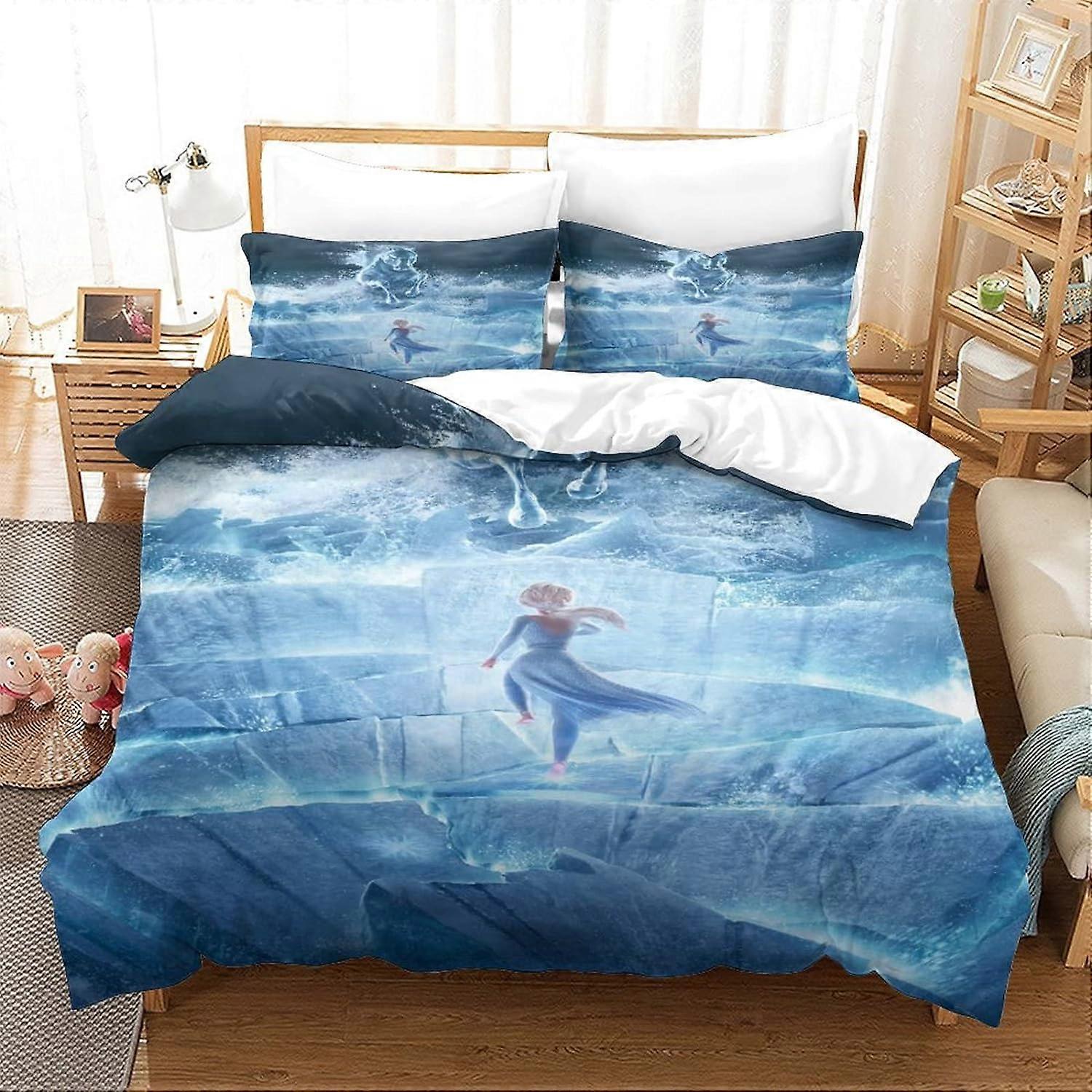 Elsa Duvet Cover Set for Kids Adults Bedroom Elsa Printed Bedding Set ...