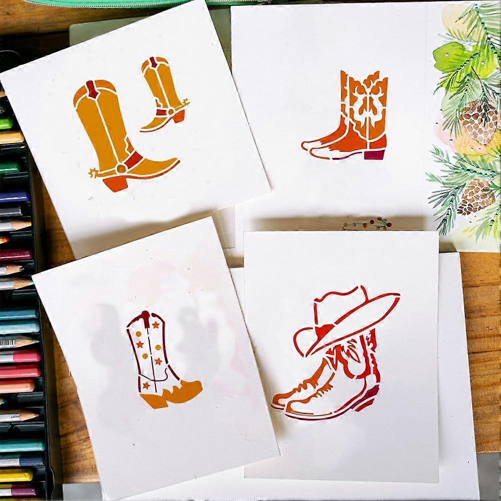 Cowboy Boots and Hat Painting Stencil 8.3x11.7" Cowgirl Boot with Spur ...