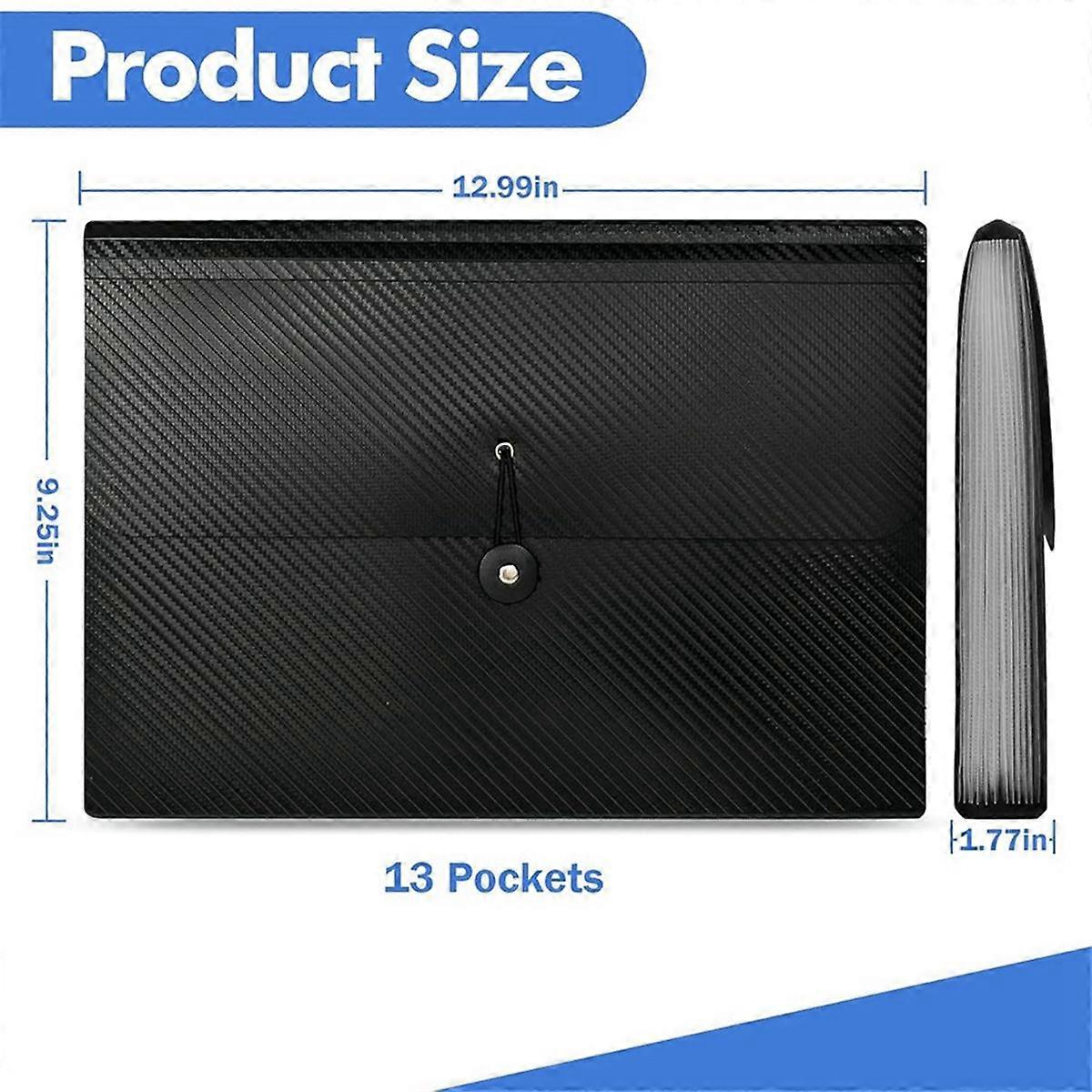 13 Pocket Expanding Folder Accordion Folder with Elastic Buckle Closure ...