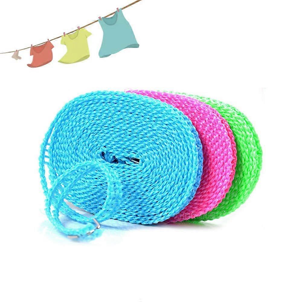 3 Pcs Windproof Clothesline Non-Slip Clothesline Nylon Washing Line ...