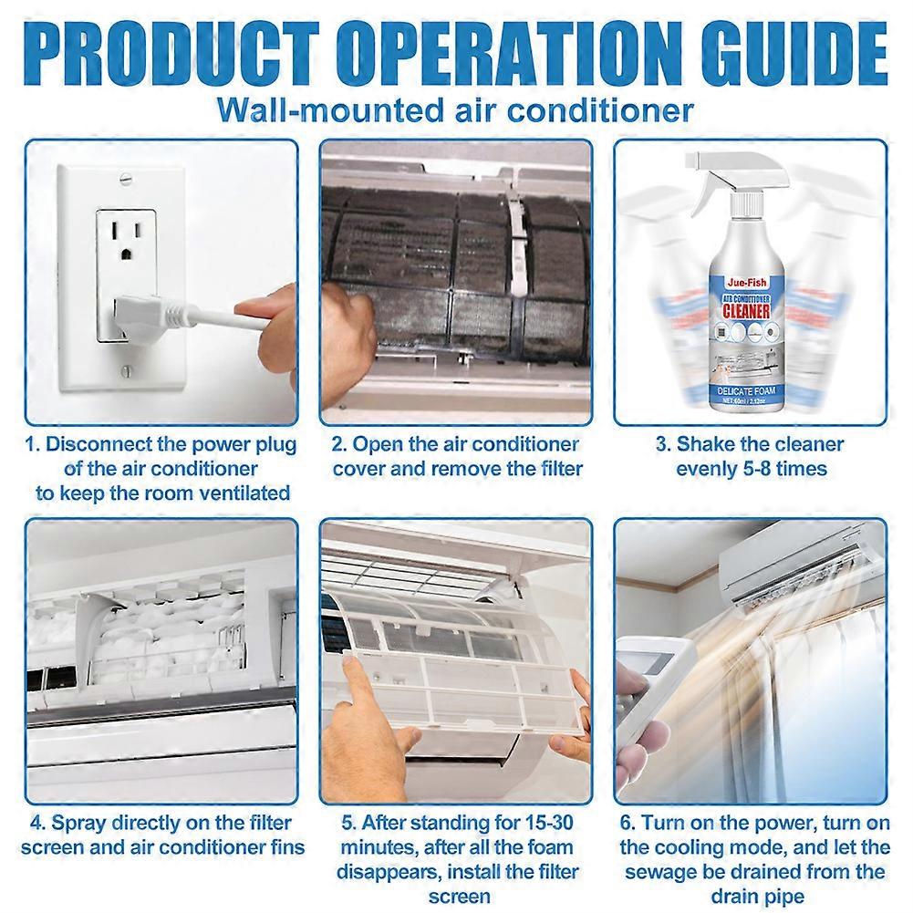 3Pcs Air Conditioner Cleaner On-hook Free Of Disassembly Household Air ...