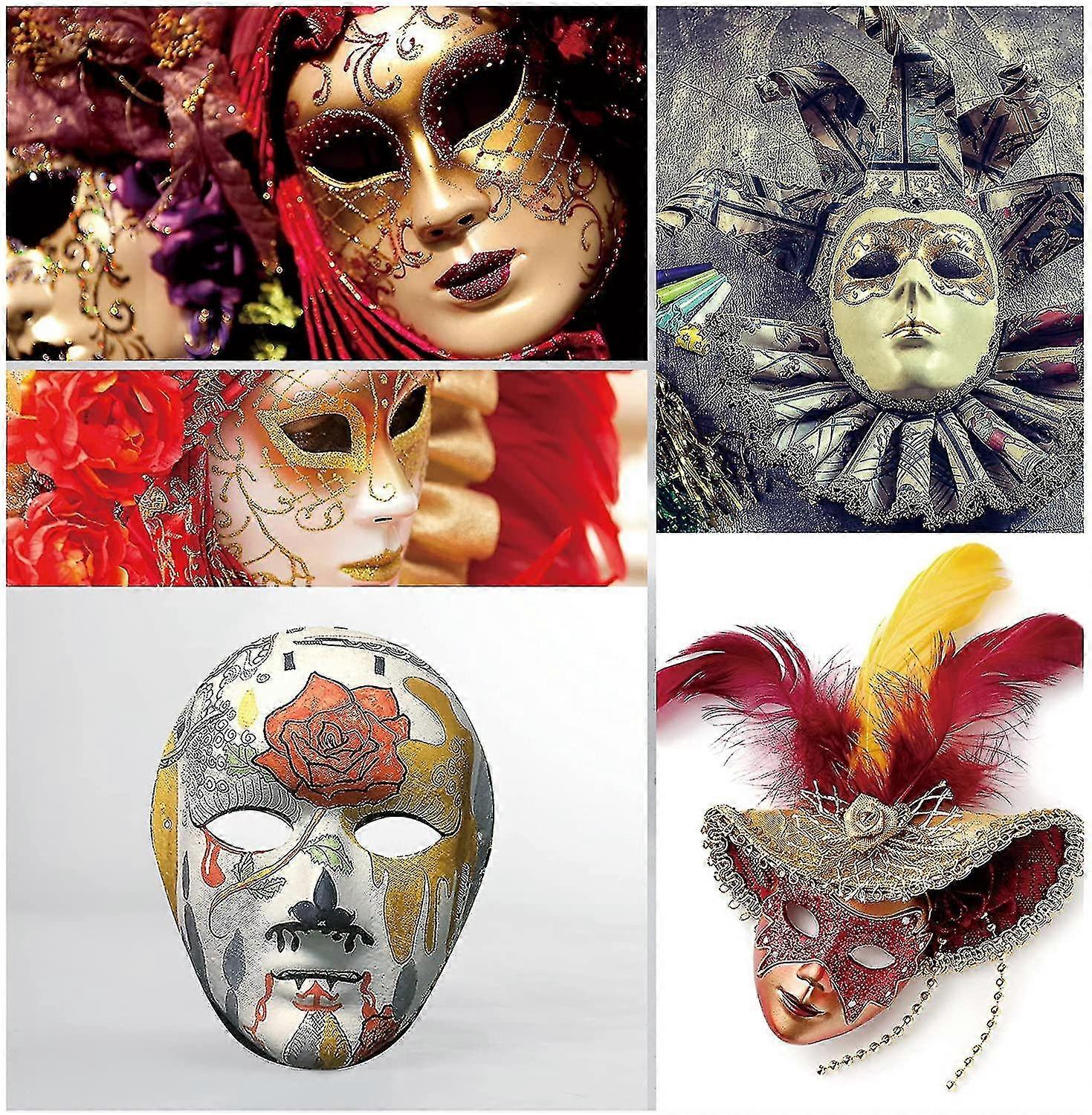 Masks, 10 Packs Diy Full Face Masks White Masquerade Masks Paintable ...