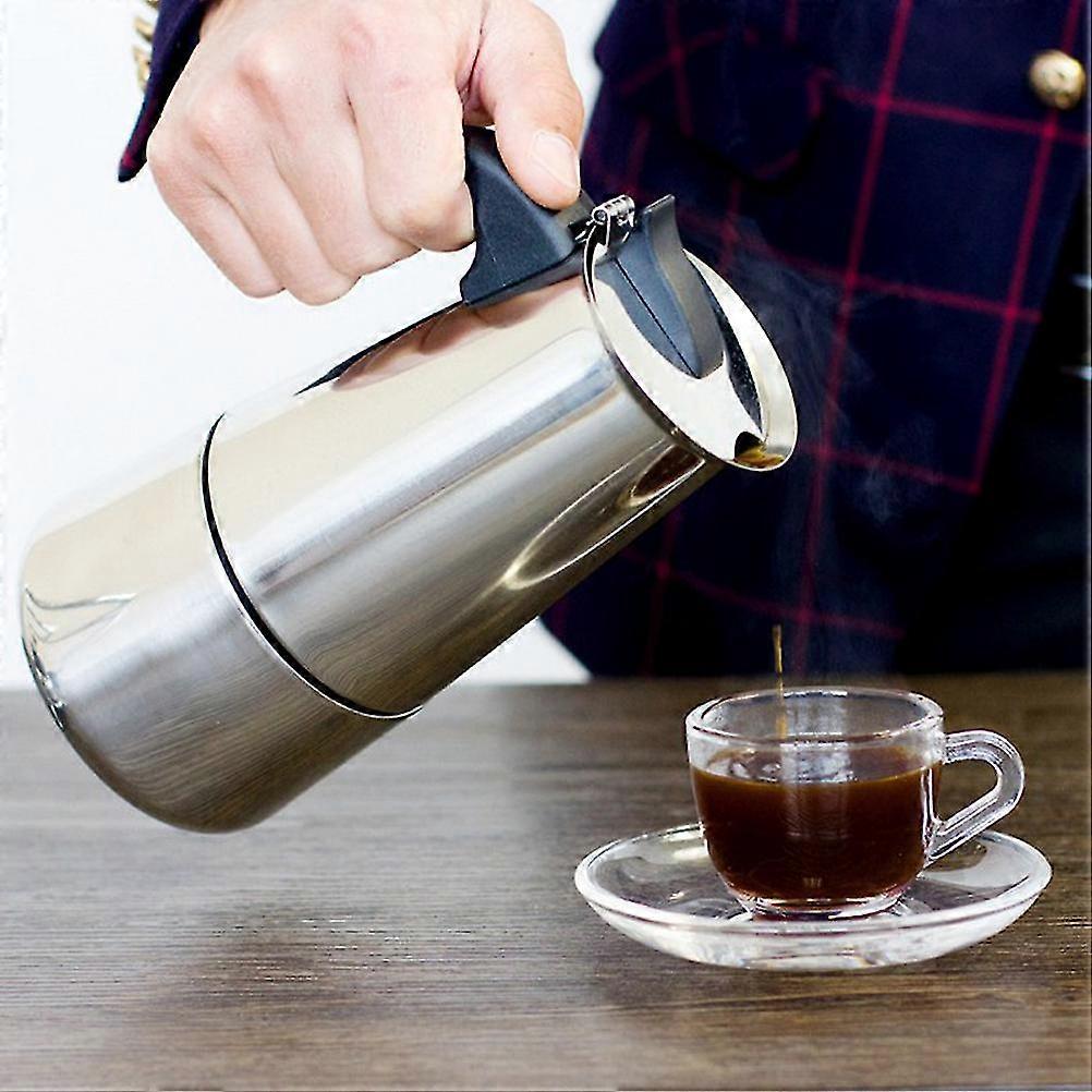 Stainless Steel Moka Coffee Maker Mocha Espresso Latte Stovetop Filter ...